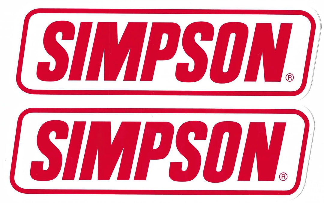 Simpson Racing Decals Sticker 7-3/4 Inches Long by 2-1/4 Inches High ...