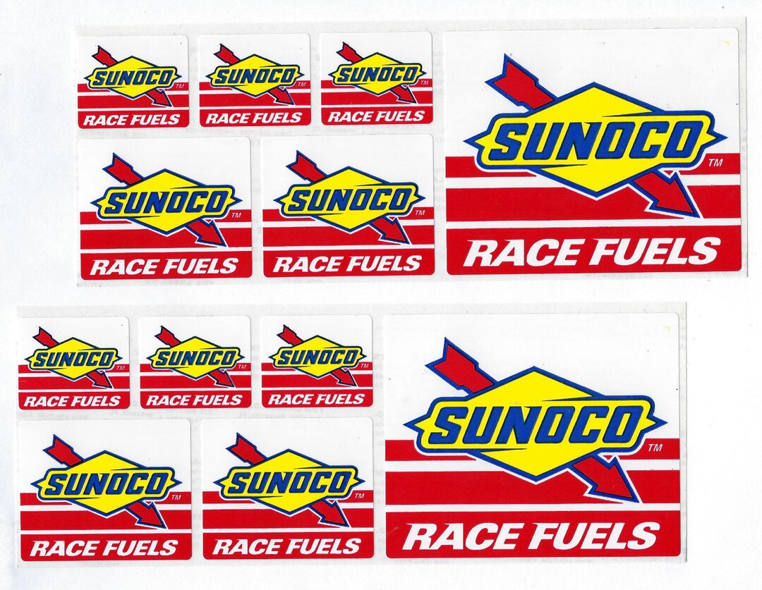 Sunoco Racing Decals Sticker Sheet of 6 Set of 2 Vintage - Etsy