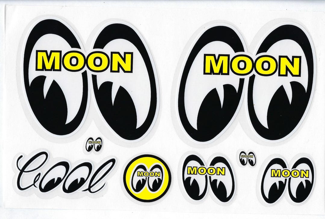 Moon Racing Decal Sticker Sheet of 8 - Etsy