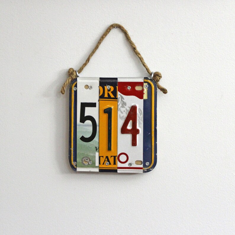 ADDRESS HOUSE NUMBER Home Rustic Typography License Plate Recycled ...