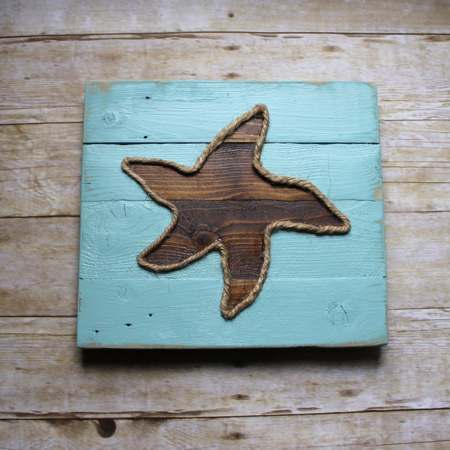 Starfish Sign Star Fish Upcycled Recycled Handmade Painted | Etsy