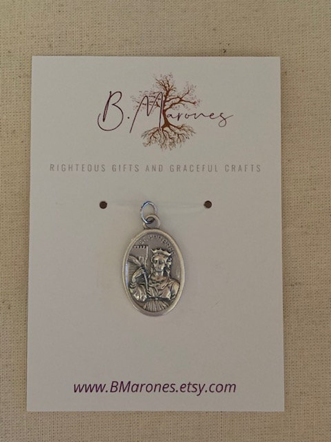 Saint Barbara Medal - Santa Barbara Charm - Etsy
