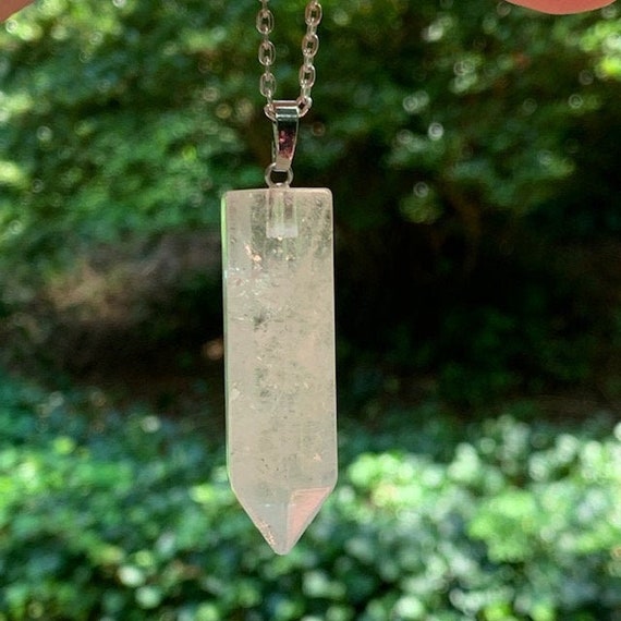 Big Quartz Crystal Pendulum Pendulum W/ Chain Quartz Crystal | Etsy