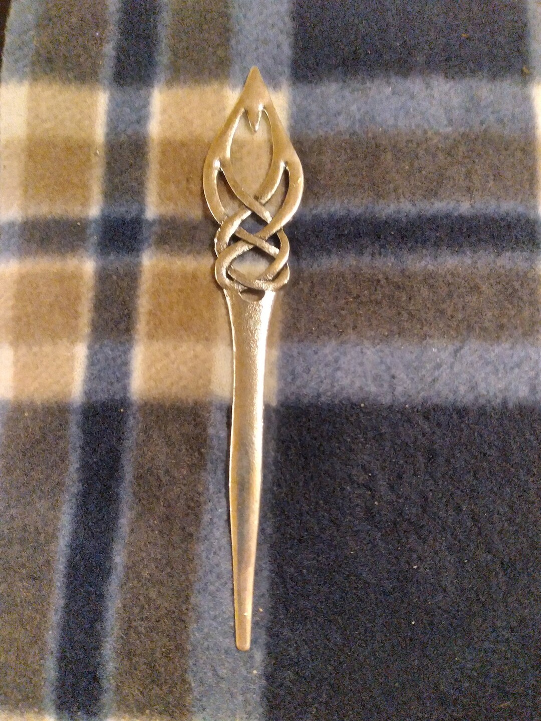 Hair Stick 6 3/4" Elven Fire Silver-tone Hair Stick Wiccan Hair Jewelry ...