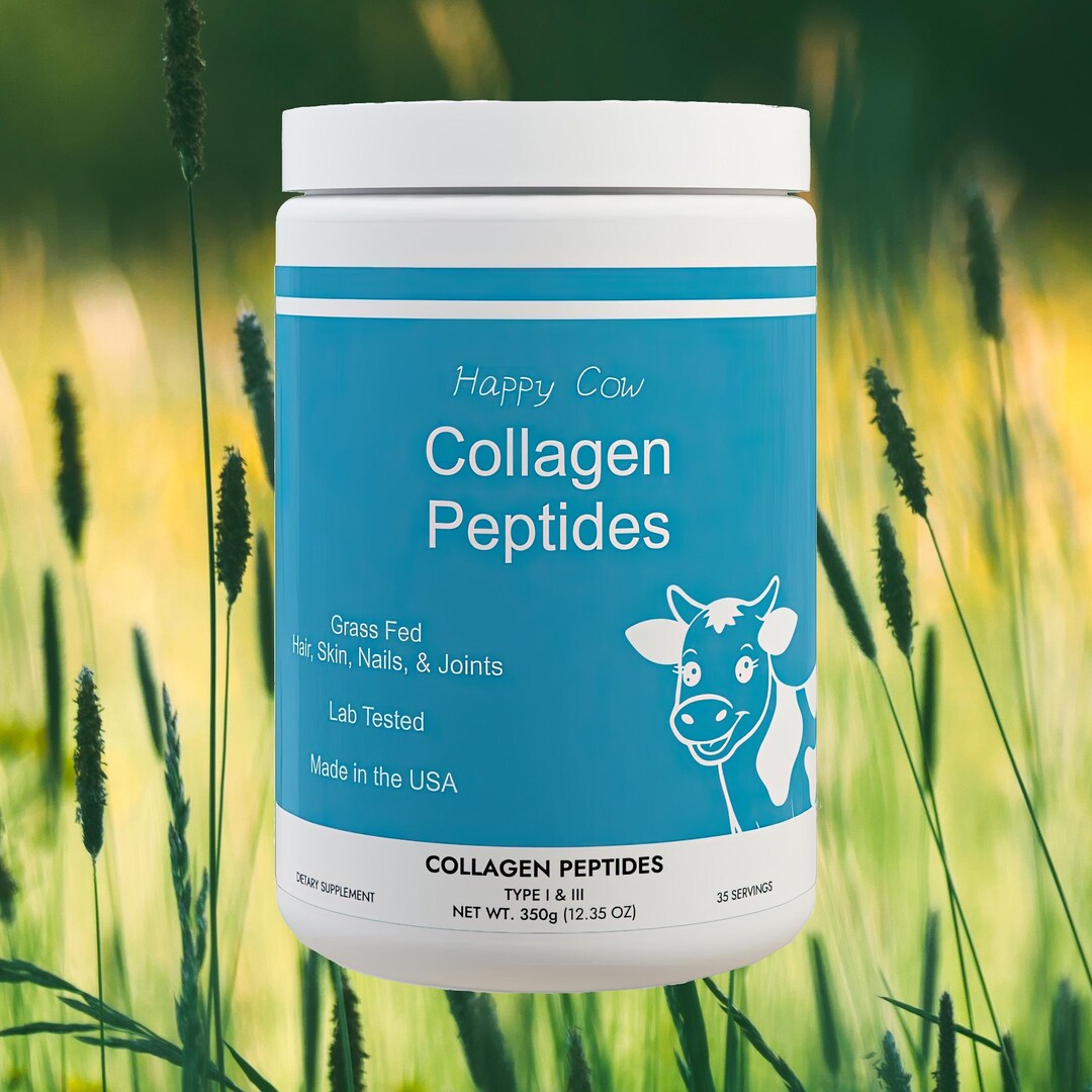 Happy Cow Collagen Peptides Type I & III Supplement (350g, 12.3oz ...