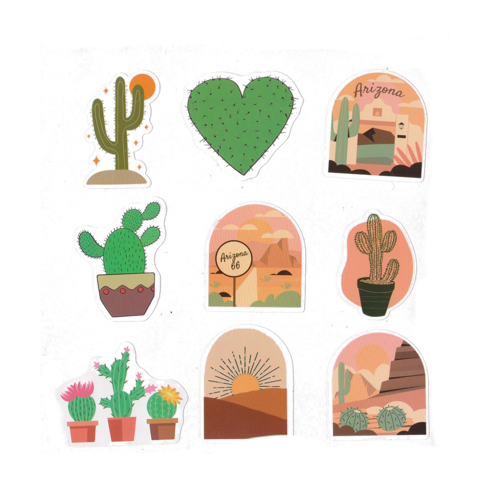 Arizona Desert Stickers: Cactus, Nature, Travel Decals - UV Protected ...