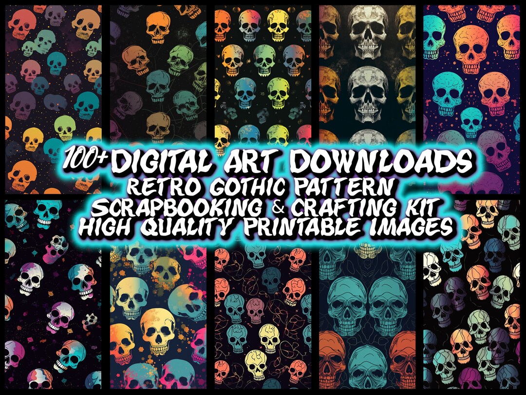 100 Goth Patterns Printable Gothic Minimalist Patterns for Scrapbooking ...