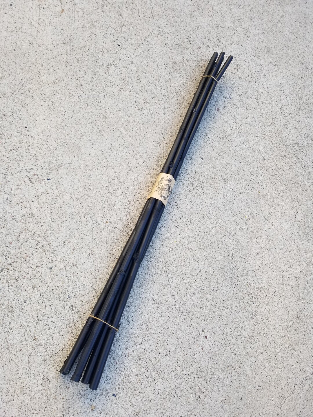 Black Bamboo Poles 6pcs Hand Cut Painted River Cane Stakes for ...