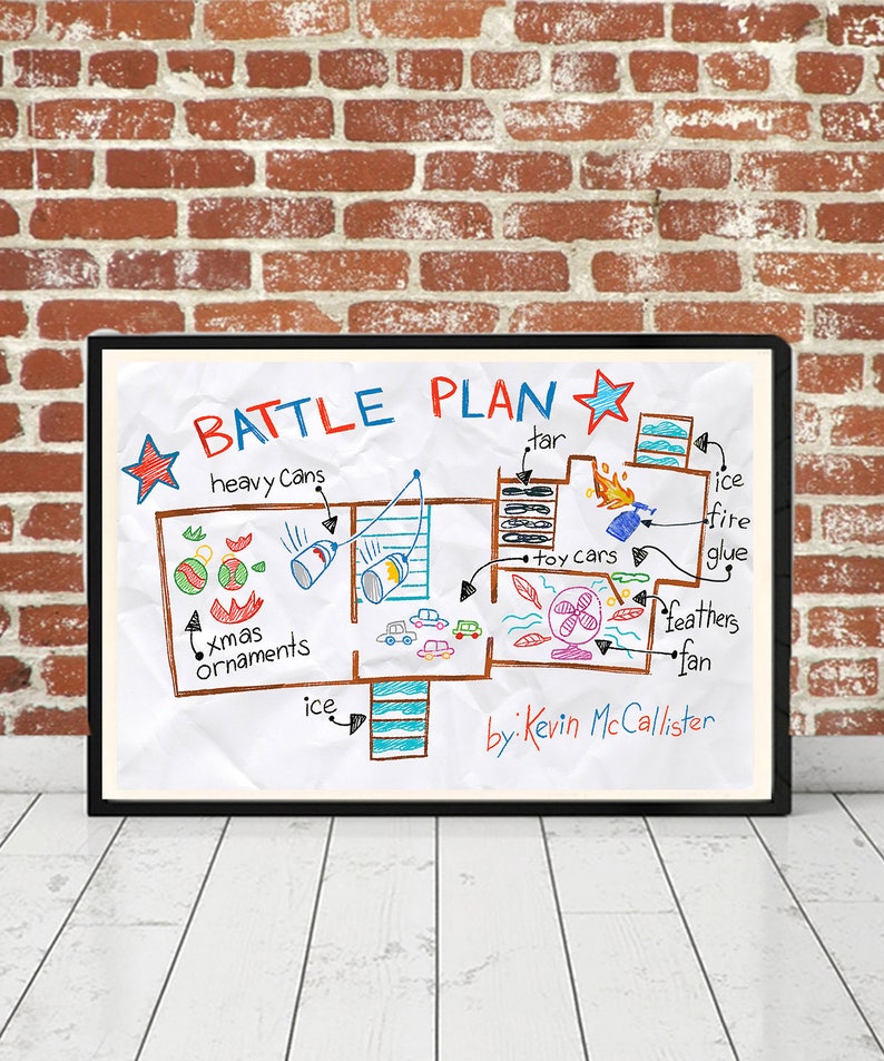 Home Alone Battle Plan Print, Kevin Mccallister Movie Prop Replica - Etsy