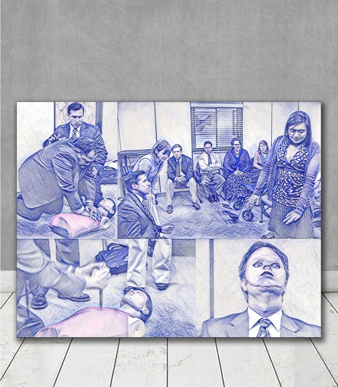 The Office CPR Staying Alive Print Michael Scott Dwight - Etsy