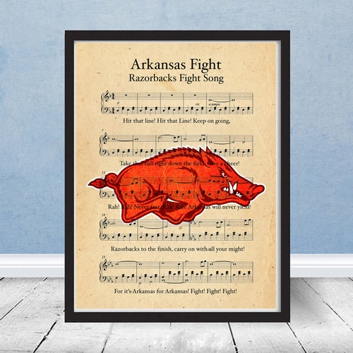 Arkansas Razorbacks Pig Sooie Watercolor Painting // - Etsy