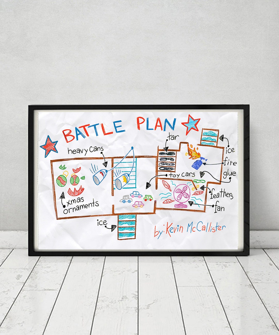 Home Alone Battle Plan Print, Kevin Mccallister Movie Prop Replica - Etsy