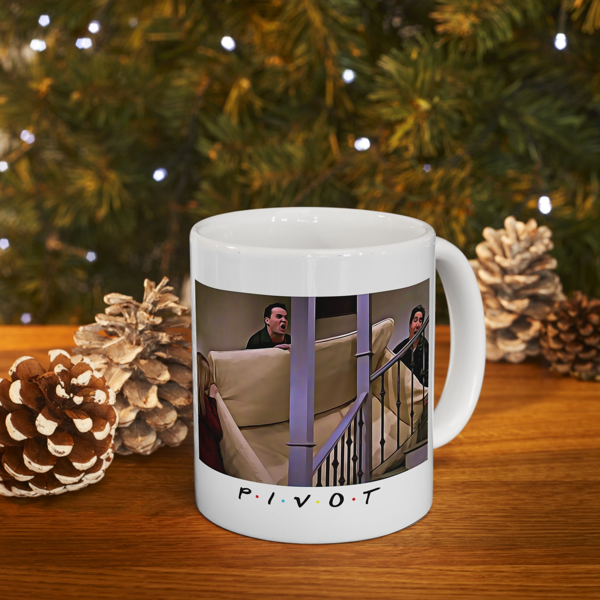 Friends Pivot Couch Moving Scene Funny Ceramic Coffee Mug 11oz Perfect ...