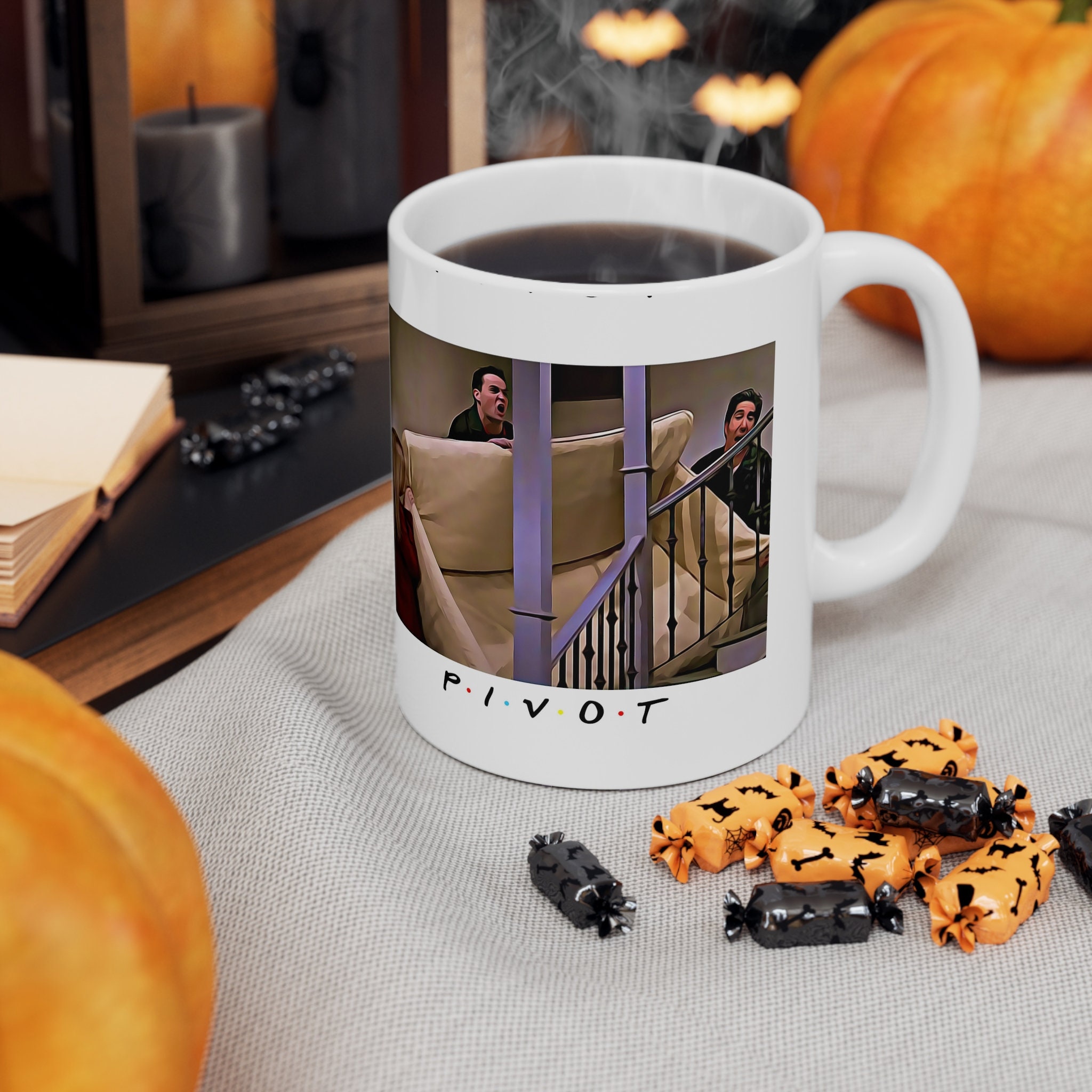 Friends Pivot Couch Moving Scene Funny Ceramic Coffee Mug 11oz Perfect ...