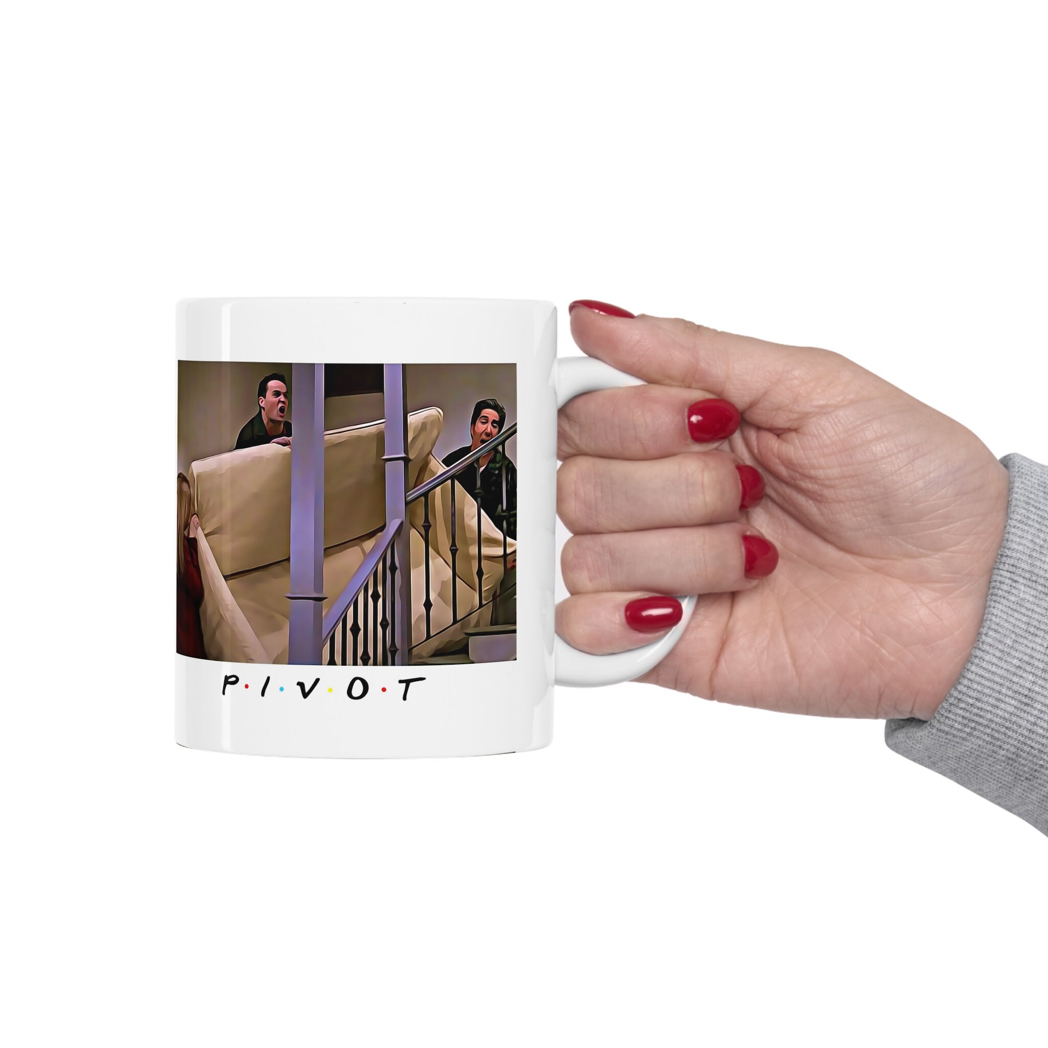 Friends Pivot Couch Moving Scene Funny Ceramic Coffee Mug 11oz Perfect ...