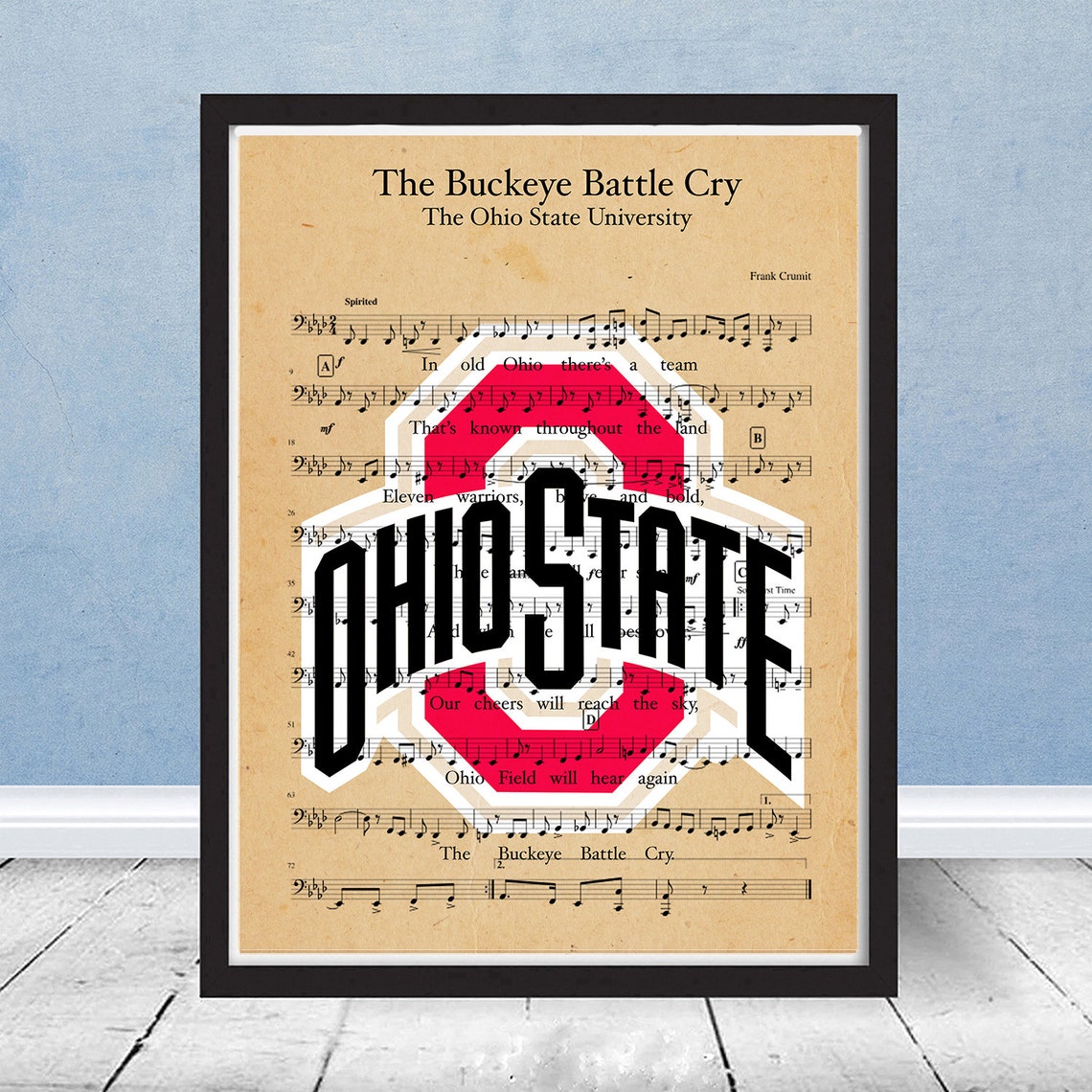 The Ohio State University Buckeyes Battle Cry Fight Song Sheet | Etsy