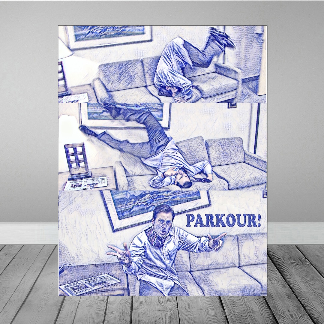 The Office Hardcore Parkour Art Michael Scott Collage Dunder - Etsy UK
