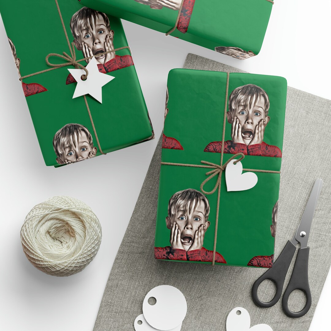 Home Alone Kevin Mccallister Scream Custom Christmas Gift Wrap Present ...