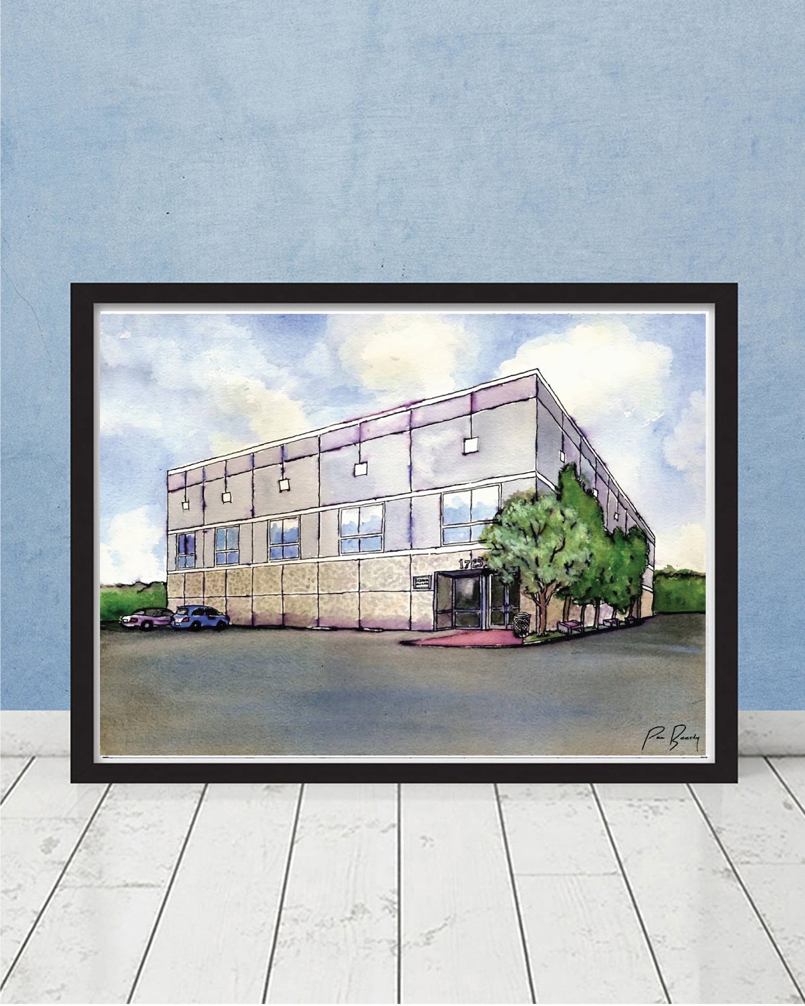 The Office Dunder Mifflin Floor Plan Pam Replica Watercolor Painting ...