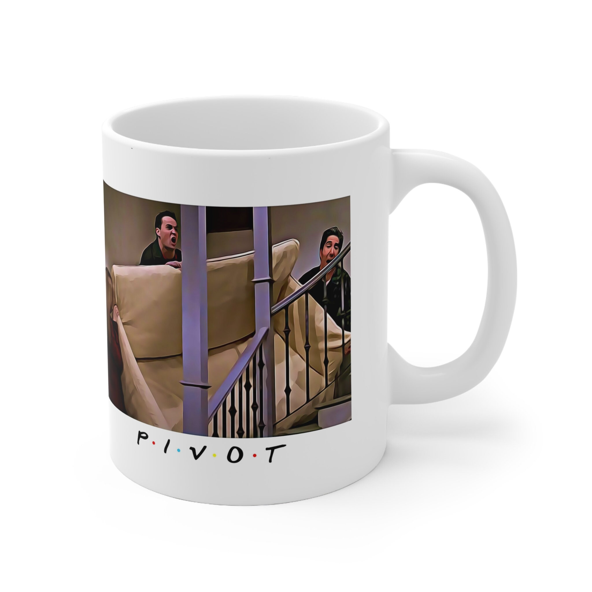 Friends Pivot Couch Moving Scene Funny Ceramic Coffee Mug 11oz Perfect ...
