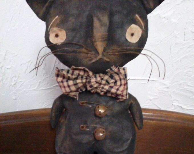 Primitive Black Cat - Etsy