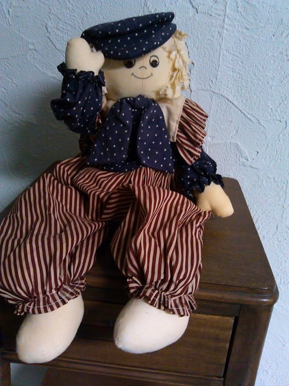 Items similar to Raggedy Uncle Sam Doll - Patriotic on Etsy