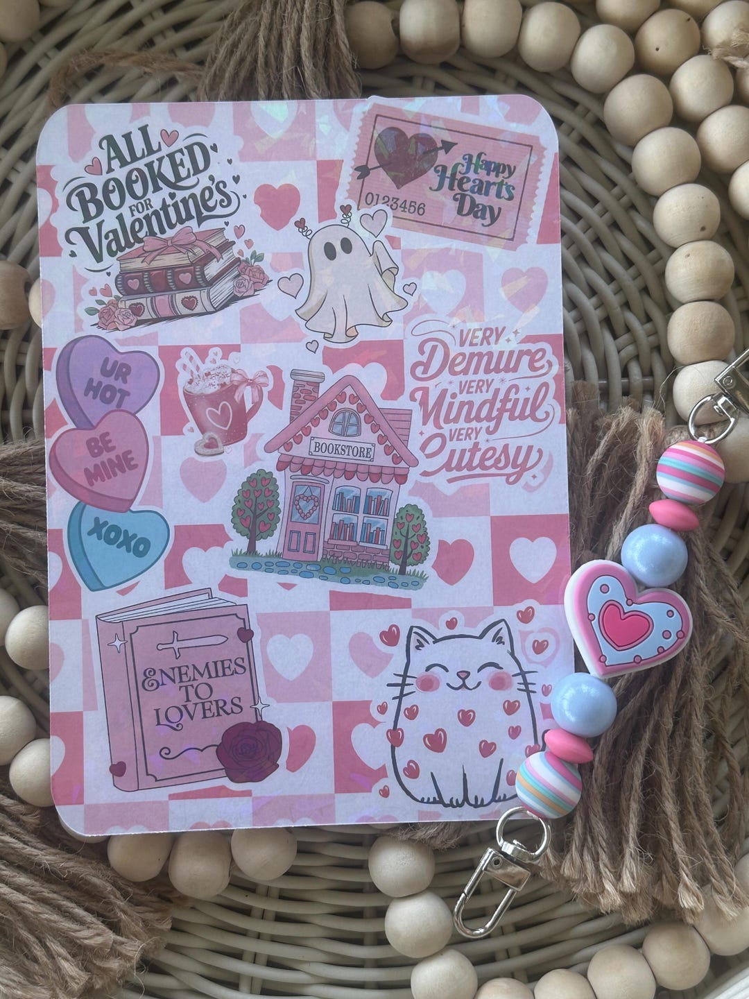 Valentine’s Day Kindle Bundle-beaded Strap and Kindle Insert - Etsy