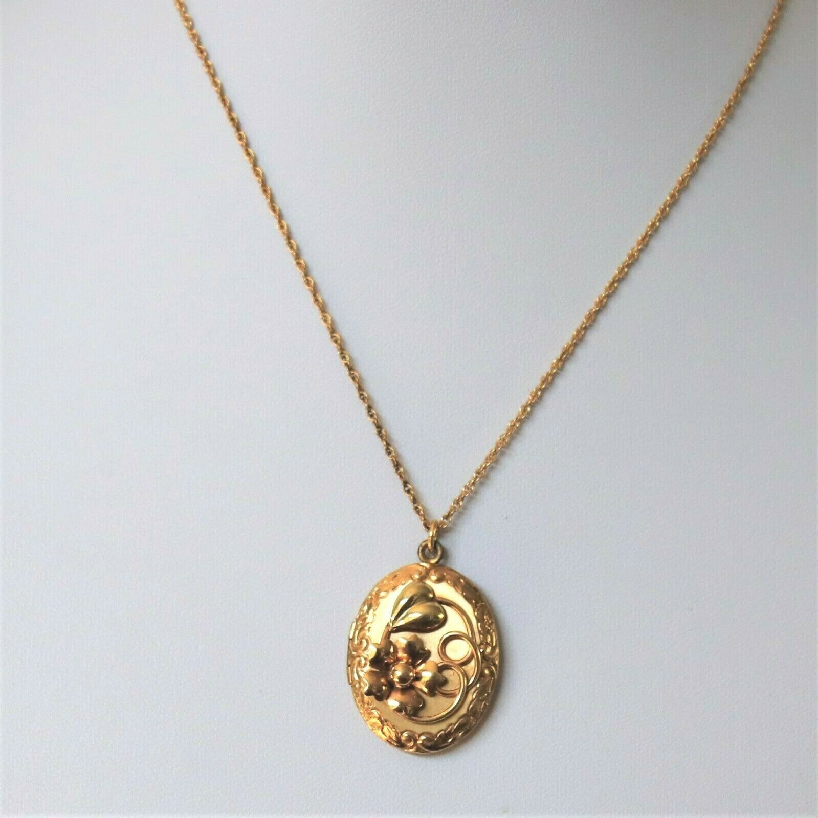 Antique C1930s 10k Gold Filled Violet Oval Locket 12 Gold Gf | Etsy