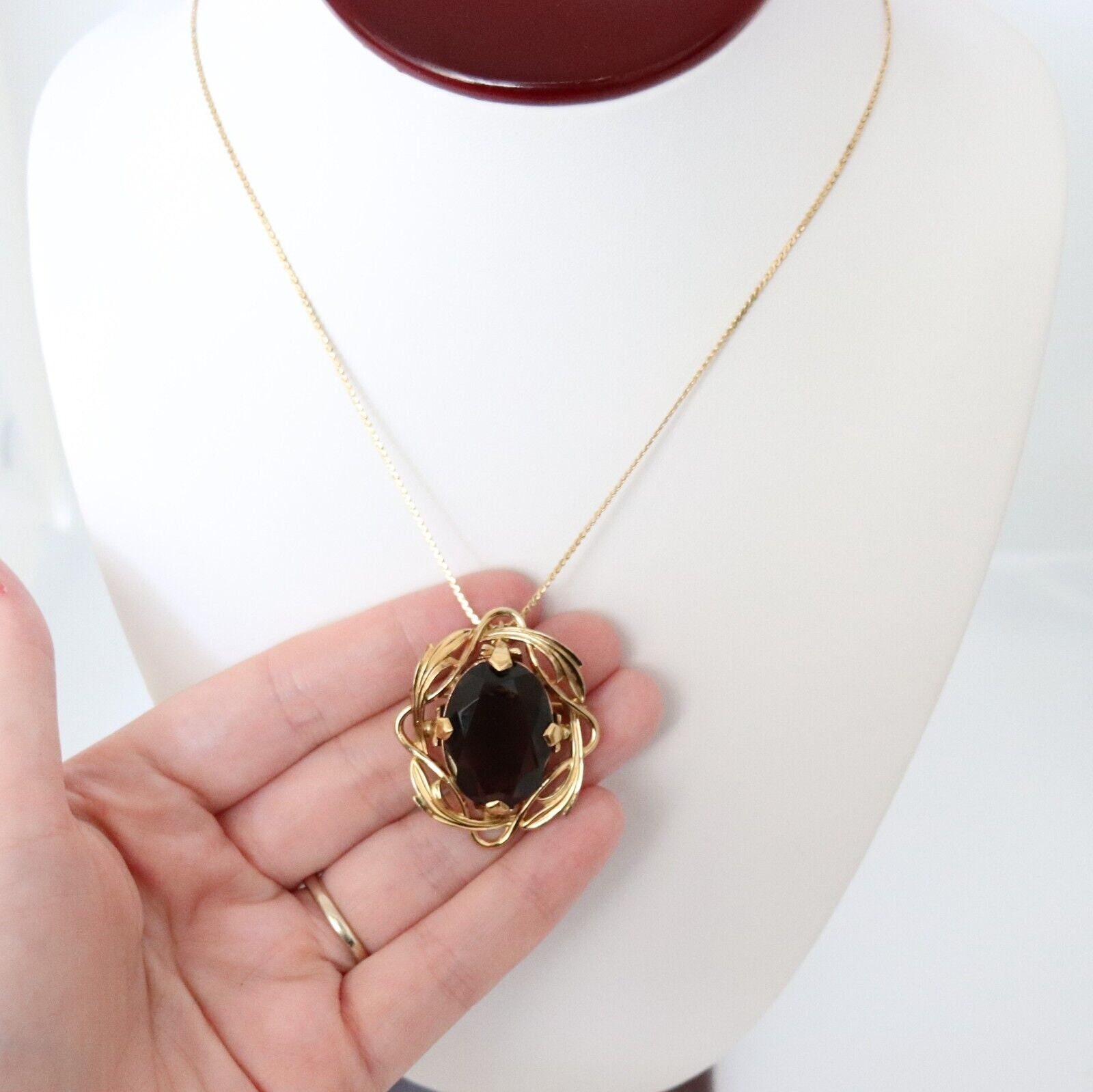 Vintage C1950s 12k Gold Filled Genuine Topaz Pendant Brooch 14k Gf ...