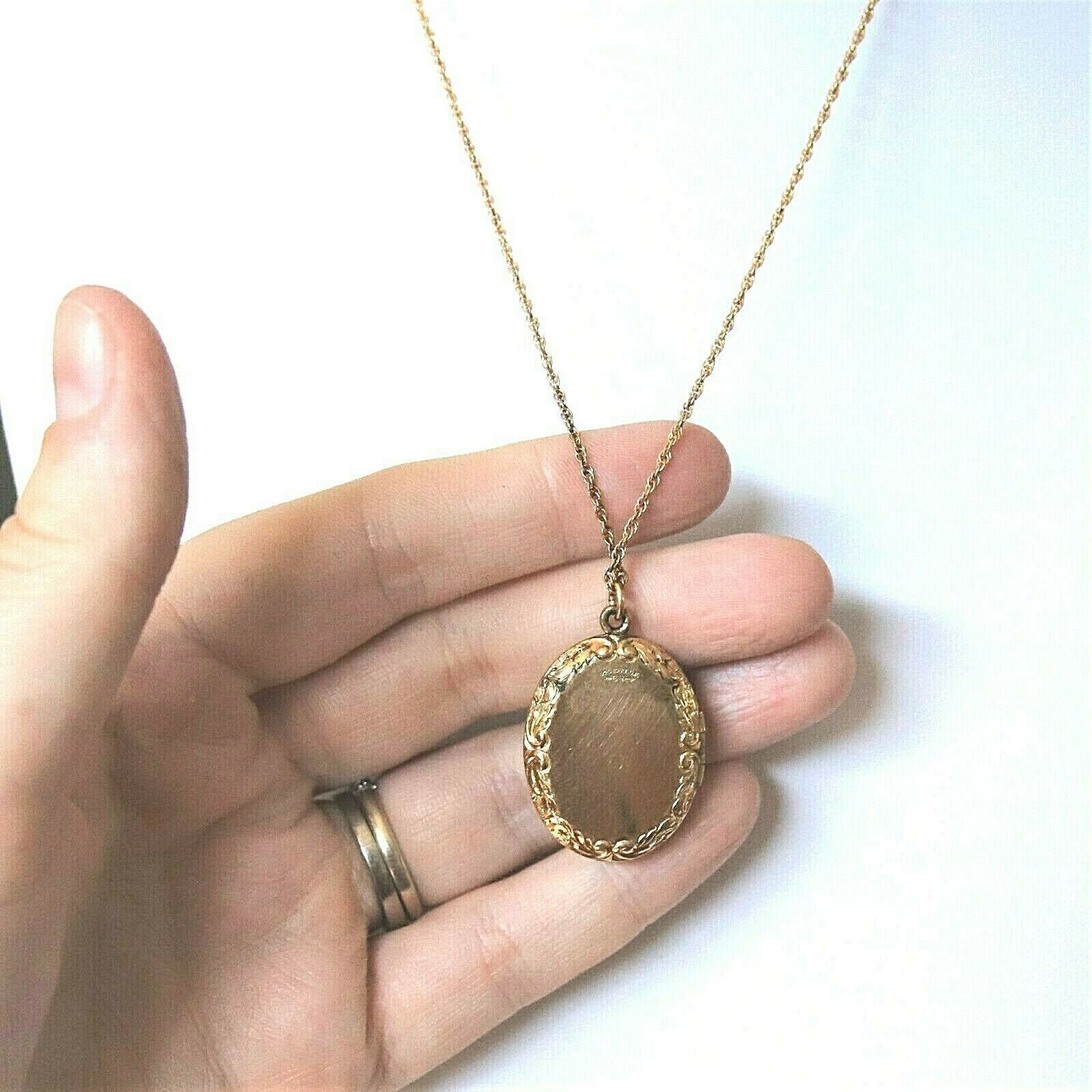 Antique C1930s 10k Gold Filled Violet Oval Locket 12 Gold Gf | Etsy