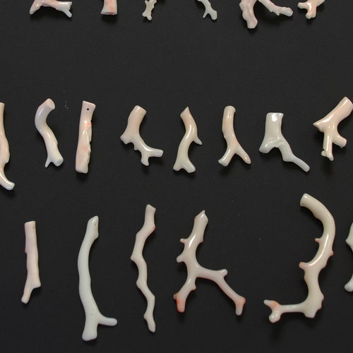 Italian Salmon Coral Branch Beads Natural 12 Beads Vintage | Etsy