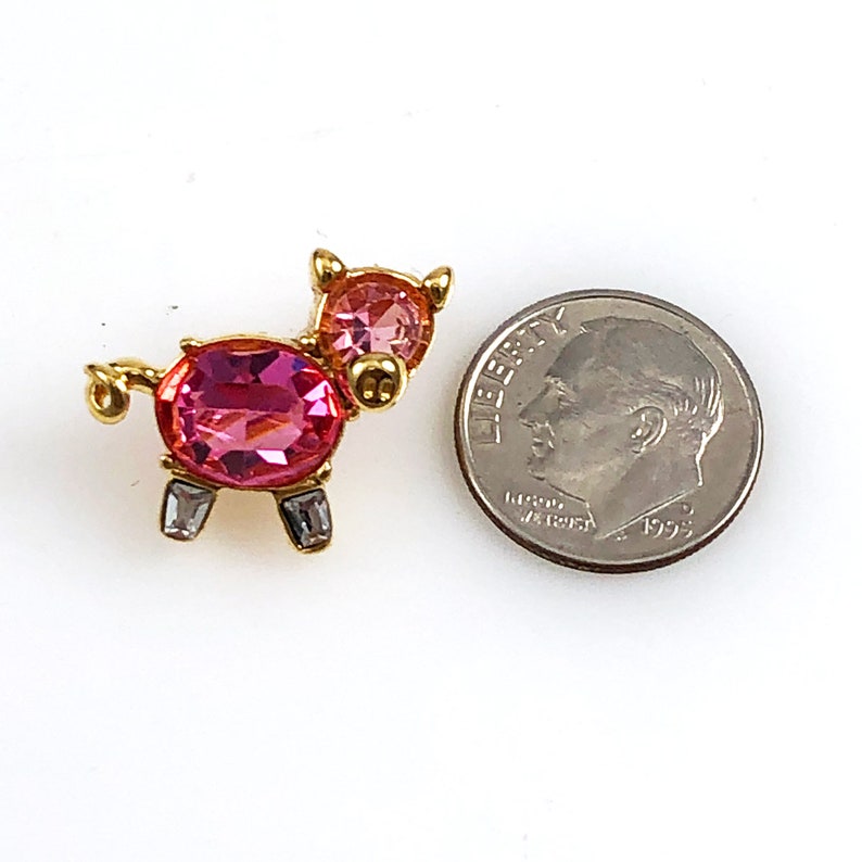 Joan Rivers Gold Pink Crystal Pig Pin Brooch NIB Classic Collection ...