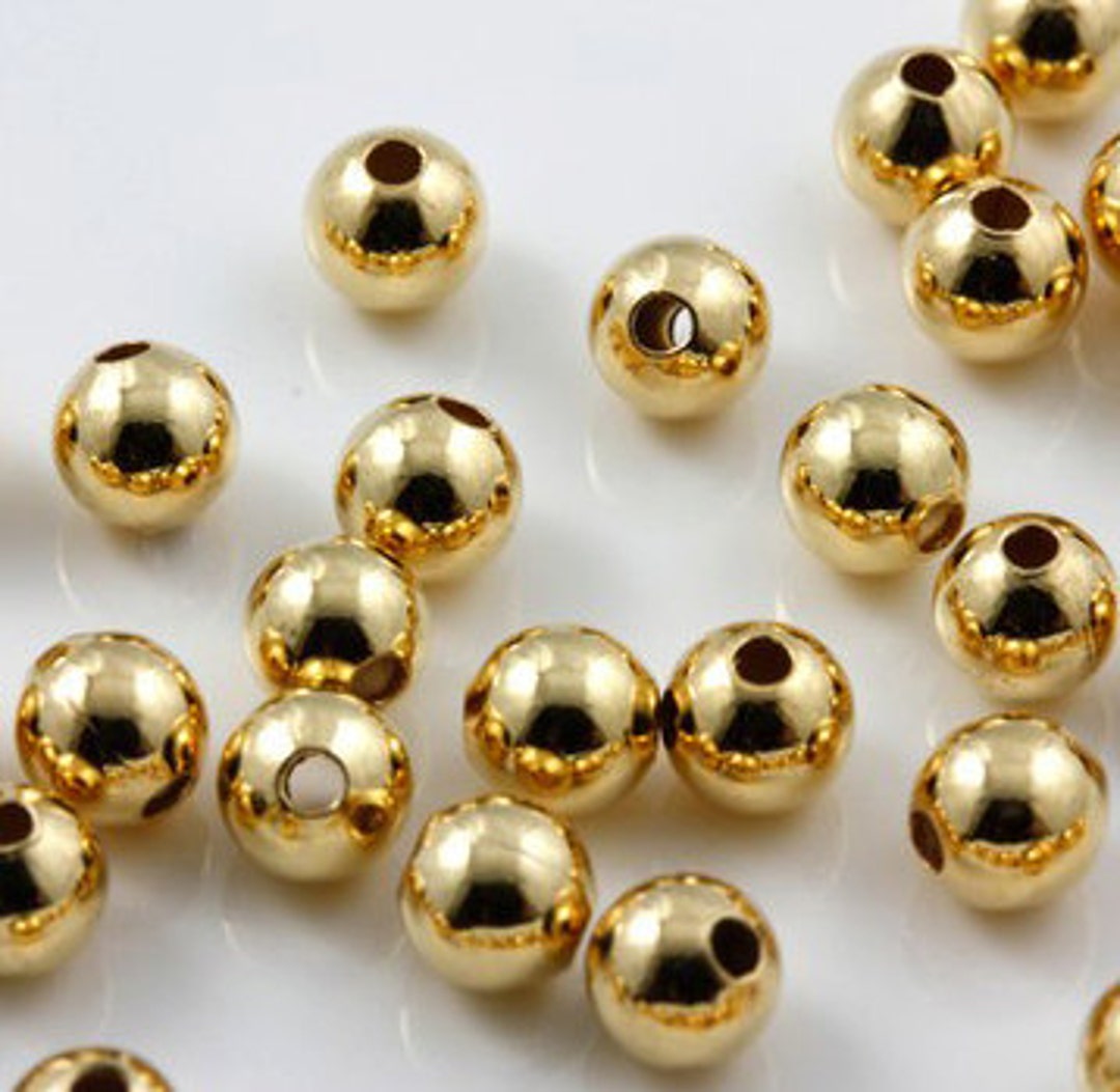 Gold Filled Round Beads Smooth - 12 Beads 2mm 3mm 4mm 5mm 6mm Jewelry ...