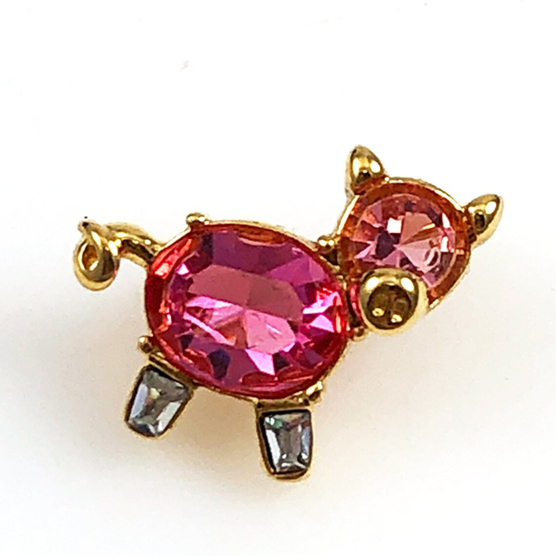 Joan Rivers Gold Pink Crystal Pig Pin Brooch NIB Classic Collection ...