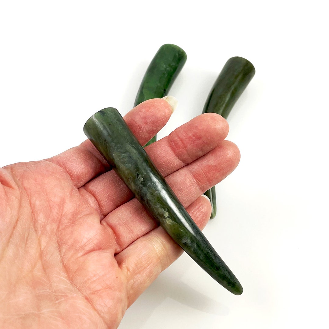 Large Green Jade Tusk Tooth Pendants 1970's NOS - Horn Lucky Amulets - Etsy