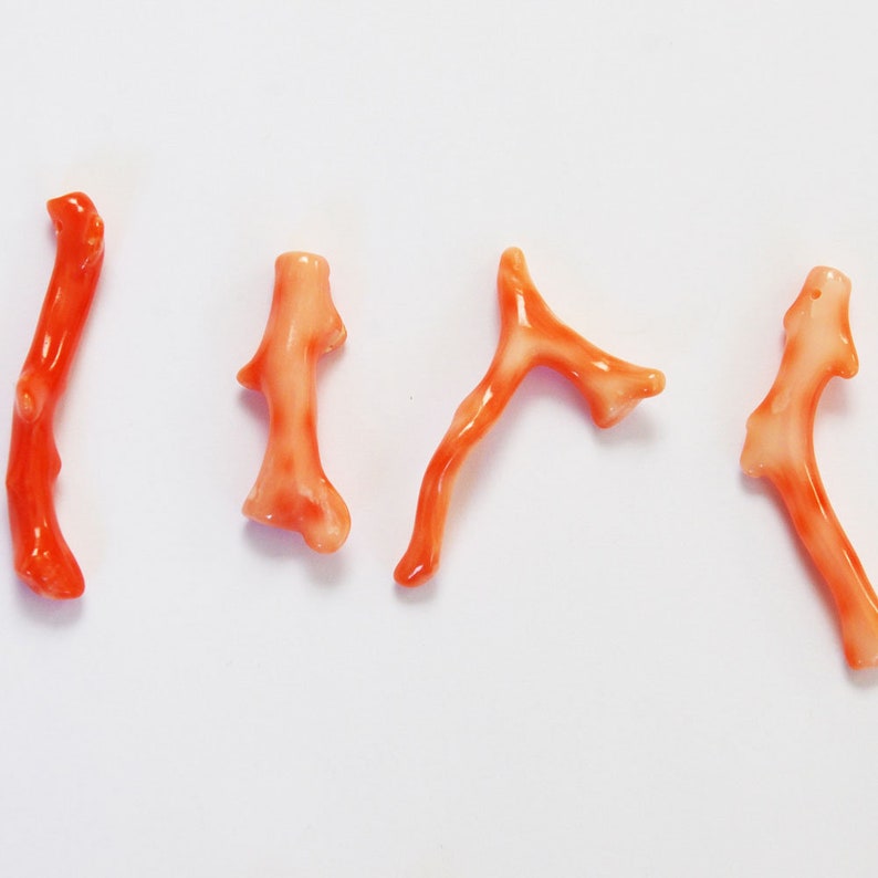 Italian Salmon Coral Branch Beads Natural 12 Beads Vintage - Etsy