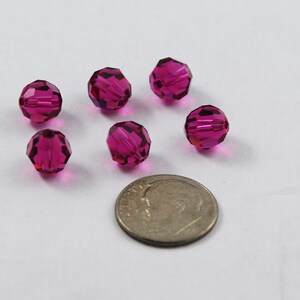 Swarovski 8mm FUCHSIA Crystal Beads 5000 - 12 Dark Pink Rounds ...