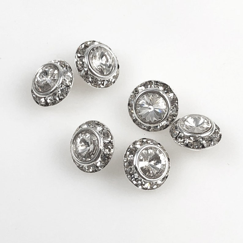 Swarovski Rivoli Crystal Buttons in Silver Filigree 6 - Etsy