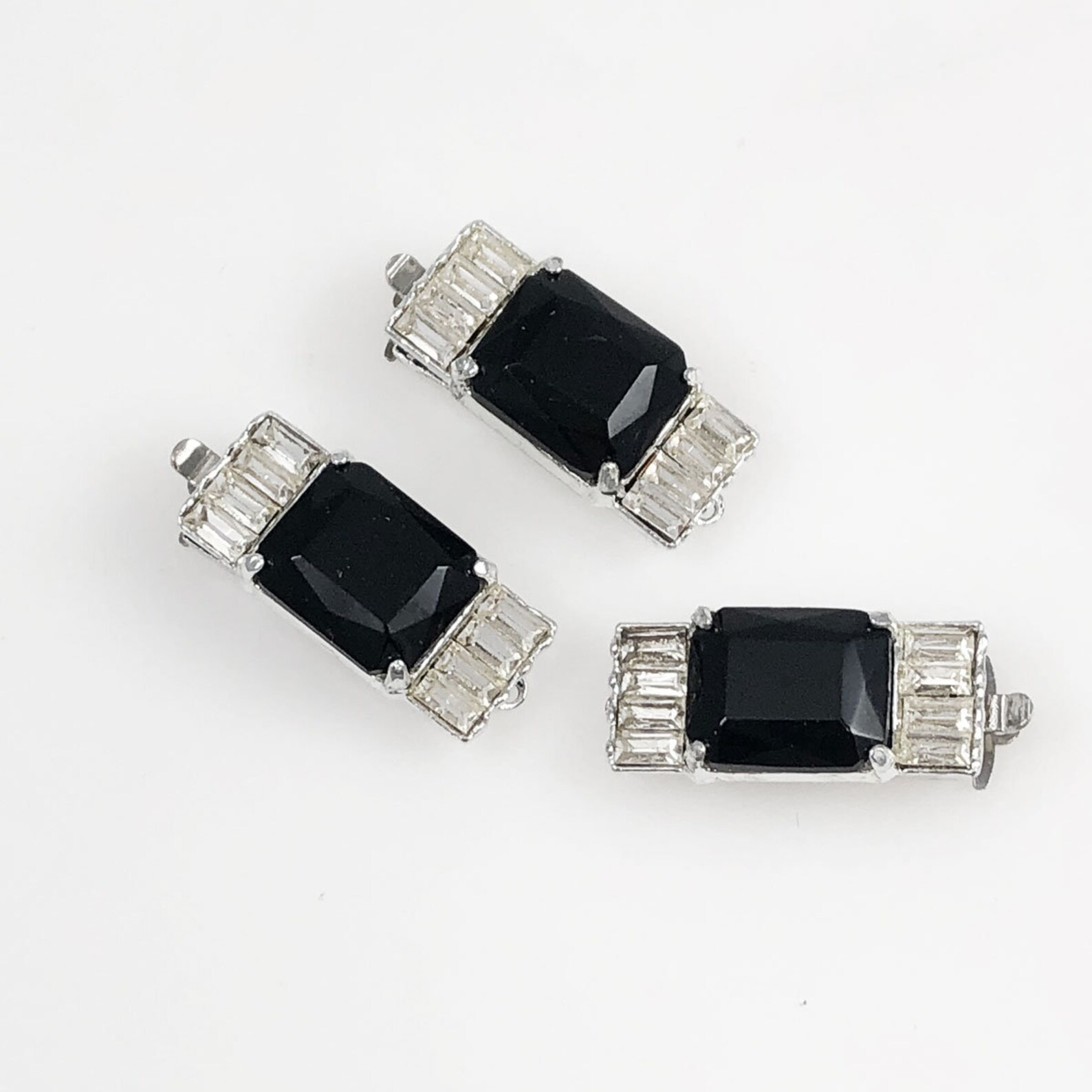 Elegant Black Crystal & Rhinestone Clasp NOS Findings French - Etsy