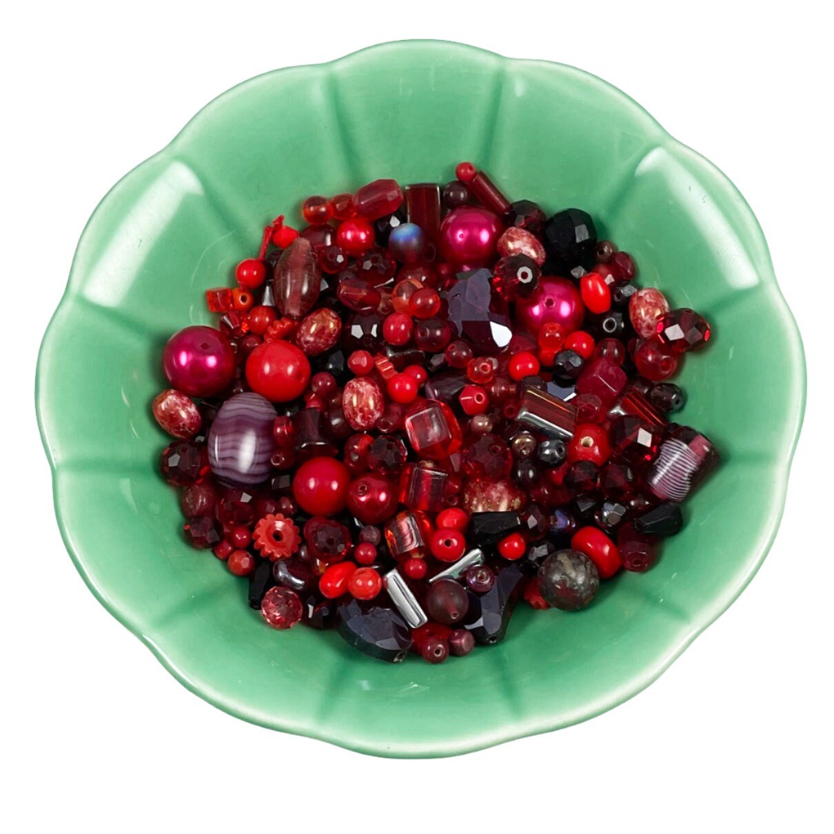 Big Red Glass Crystal Bead Mix Assortment 100grams Wholesale Craft ...