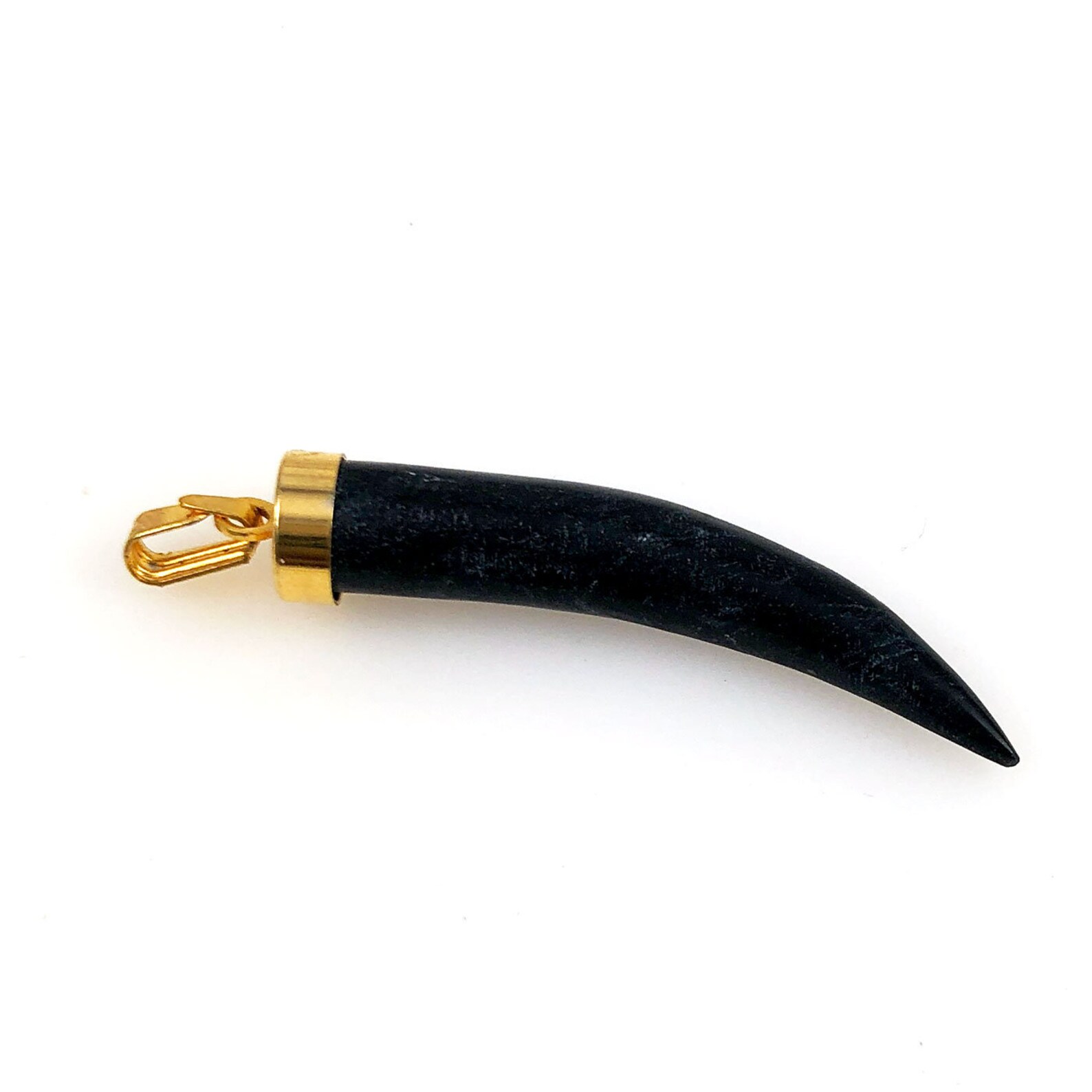 Green & Black Jade Tusk Tooth Pendants Gold Bails 1970's | Etsy