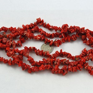 Italian Red Coral Chip Full Strands Natural Vintage Nuggets Jewelry ...