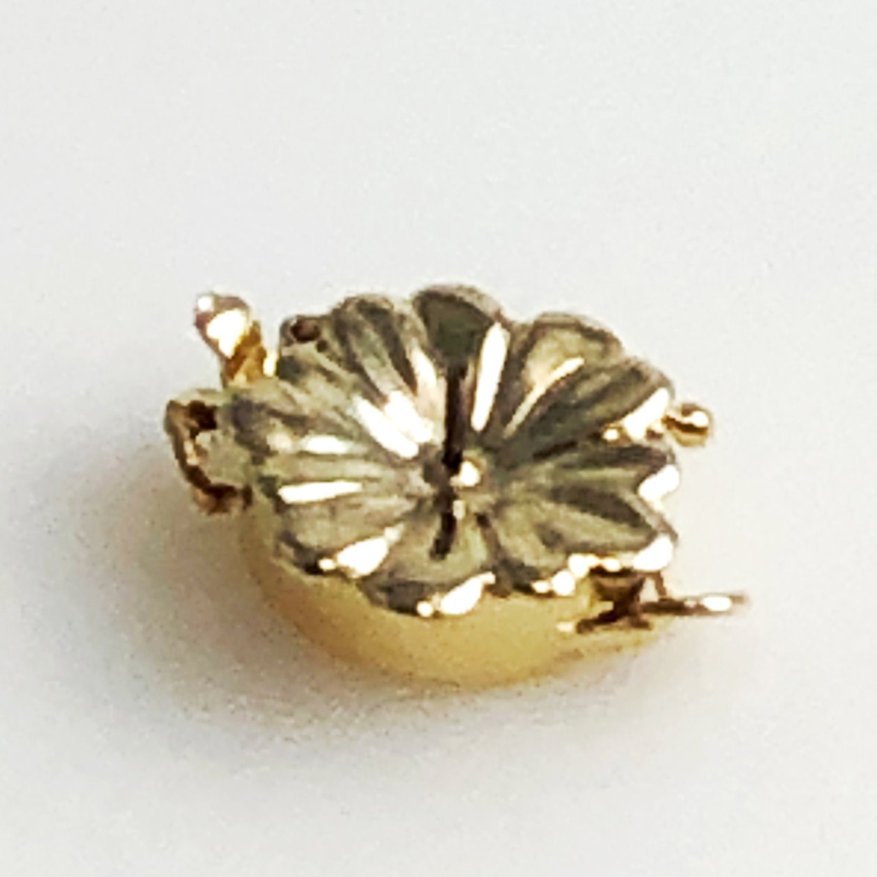 Gold 14K Floral Clasp With Post and Lock Pearl Finding Single - Etsy