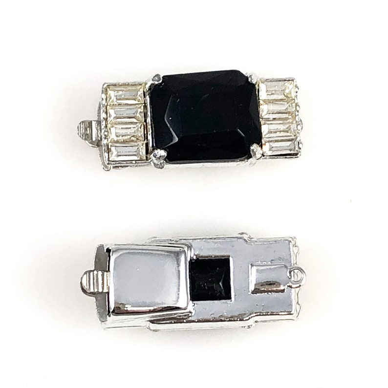 Elegant Black Crystal & Rhinestone Clasp NOS Findings French - Etsy