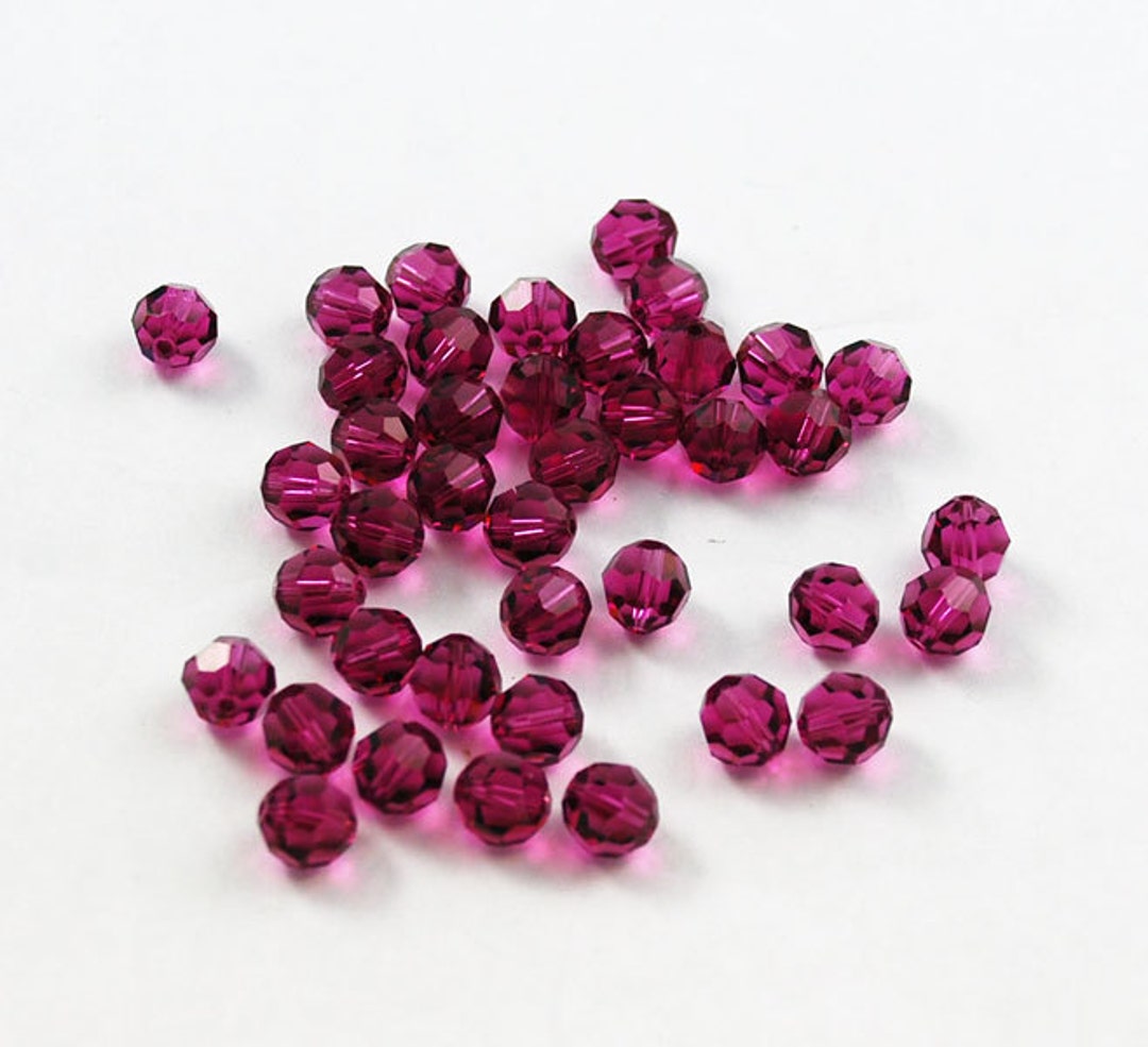 Swarovski 8mm FUCHSIA Crystal Beads 5000 - 12 Dark Pink Rounds ...