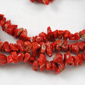 Italian Red Coral Chip Full Strands Natural Vintage Nuggets Jewelry ...