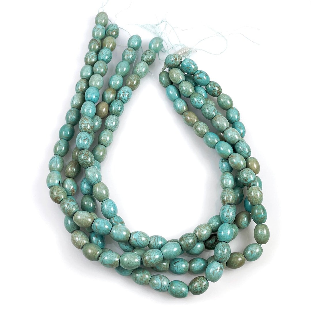 Large Turquoise Barrel Beads Genuine Gemstones Old Stock 12mm and 14mm ...