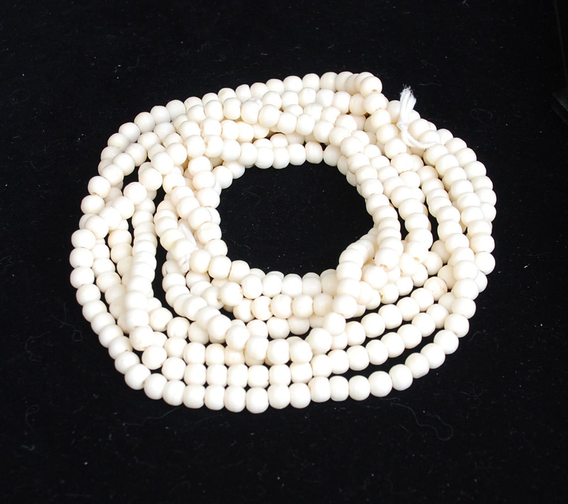 Ox Bone Beads 5-6mm Rounds Strands Extra Long Carved Natural | Etsy