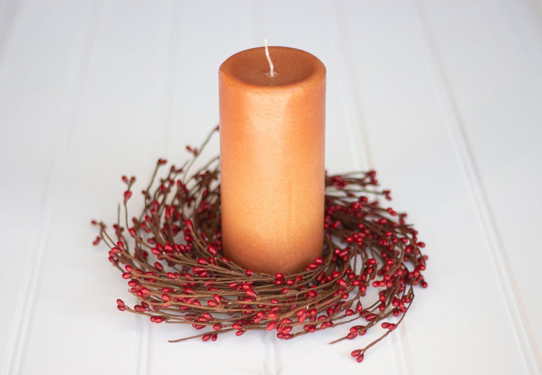 Red Candle Ring Candle Ring for Pillar Candles Holiday Candle Ring ...