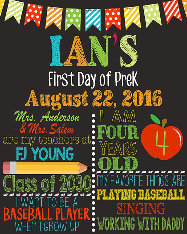 First Day of School Sign Back to School Sign First Day of - Etsy